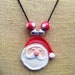 Santa Claus Pendant & Beads Necklace Handmade Ceramic Clay Fun ...