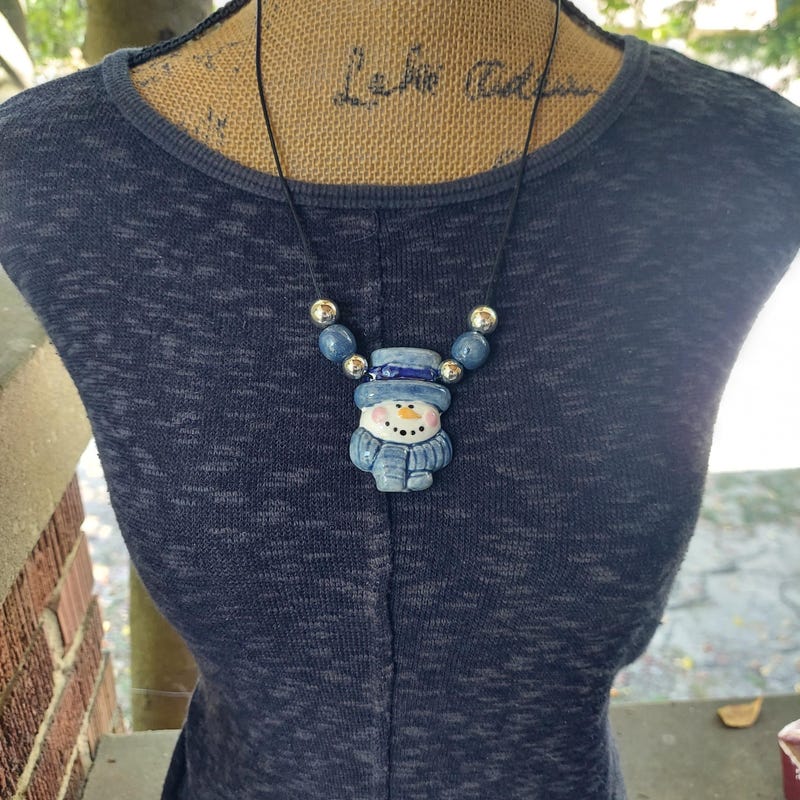 Snowman Necklace - Etsy
