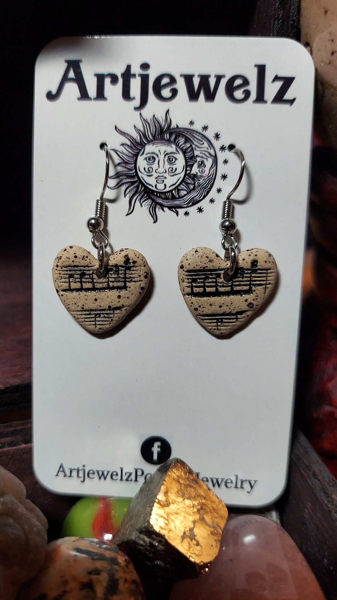 Handcrafted Ceramic Music Note Hearts Clay Earrings - Etsy