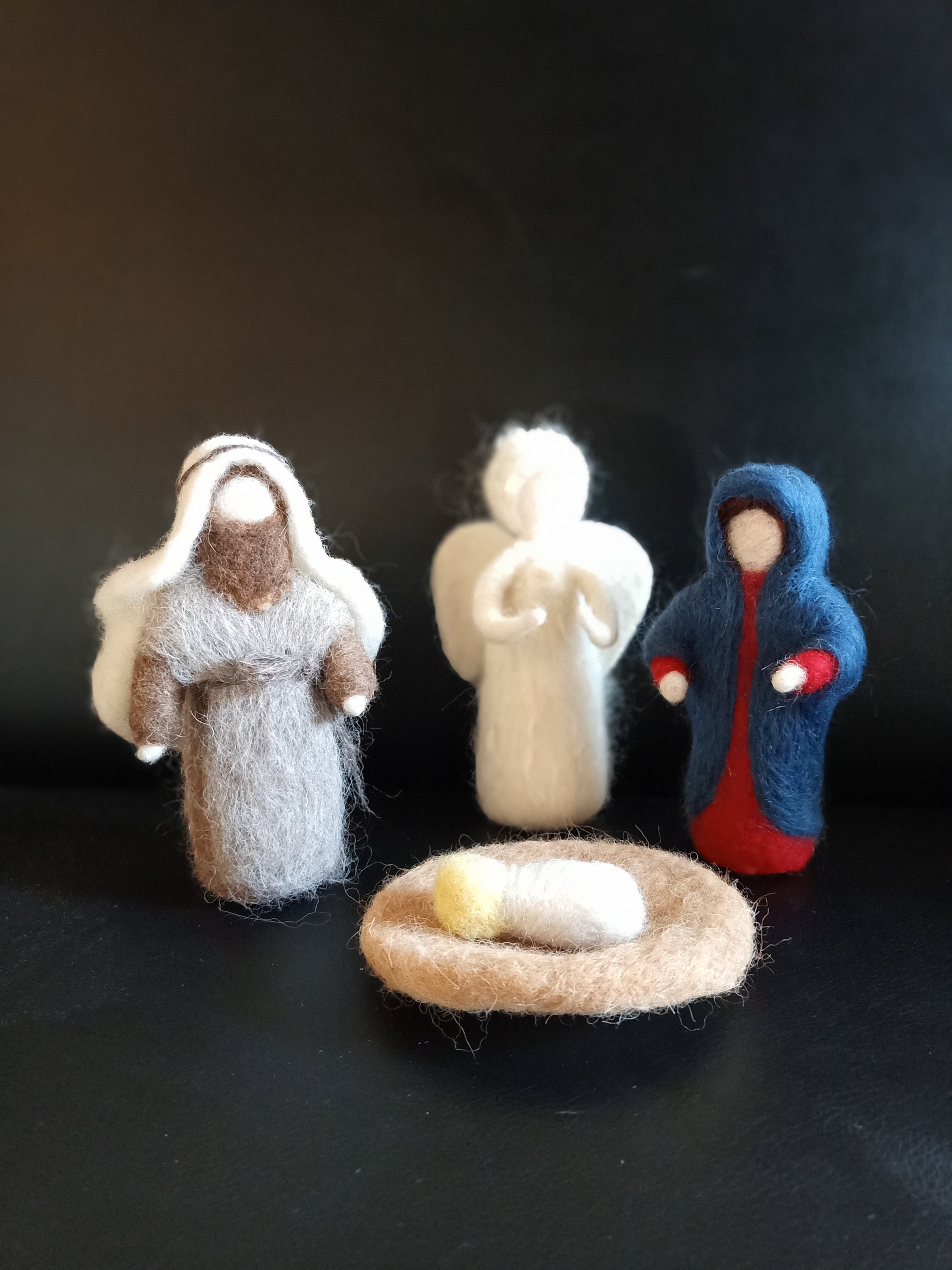 Needle Felted Nativity Scene - Ready to Ship. Nativity Set 4 Pieces ...