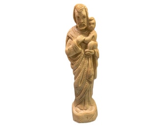 Saint Joseph Statue Praying Catholic Wooden Handmade Carved - Etsy