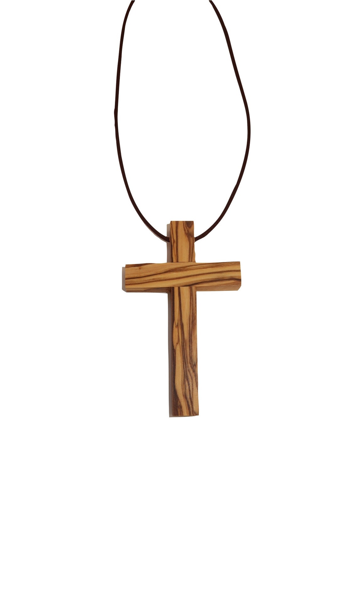 Olive Wood Medium-sized Cross Pendant (first Communion, Confirmation ...