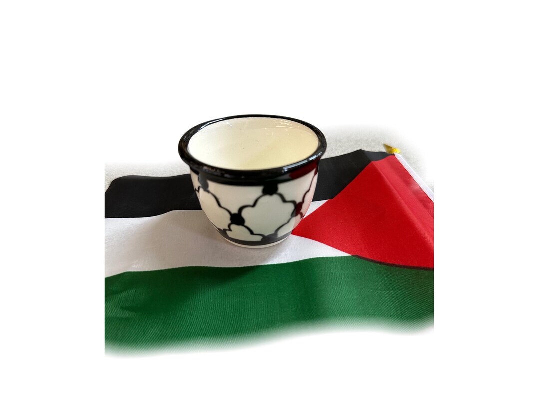 Handmade Keffiyeh Coffee Cup | Palestinian Ceramic Cup | Symbolic ...