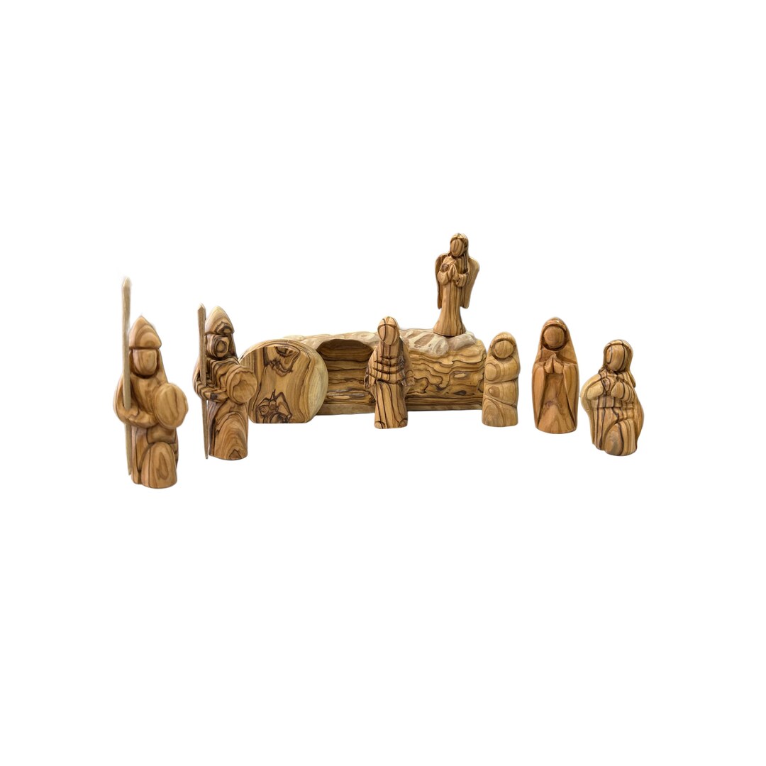 Olive Wood Easter Resurrection Set Hand-carved – Empty Tomb Scene With ...