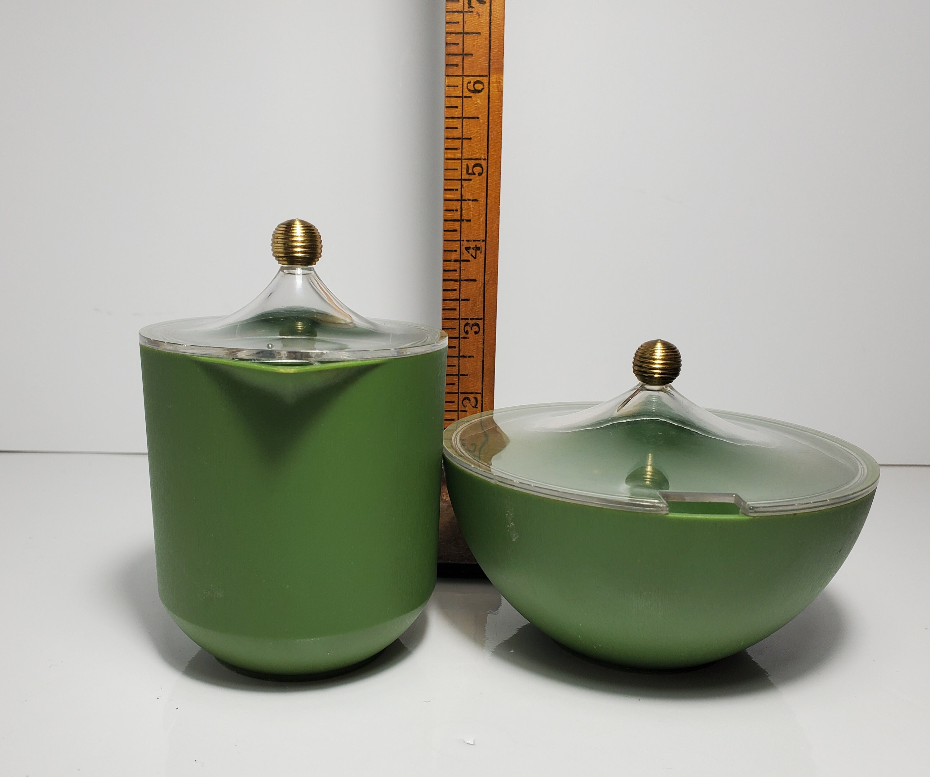 MCM Cream and Sugar Set GENI Plastic Green Vintage - Etsy