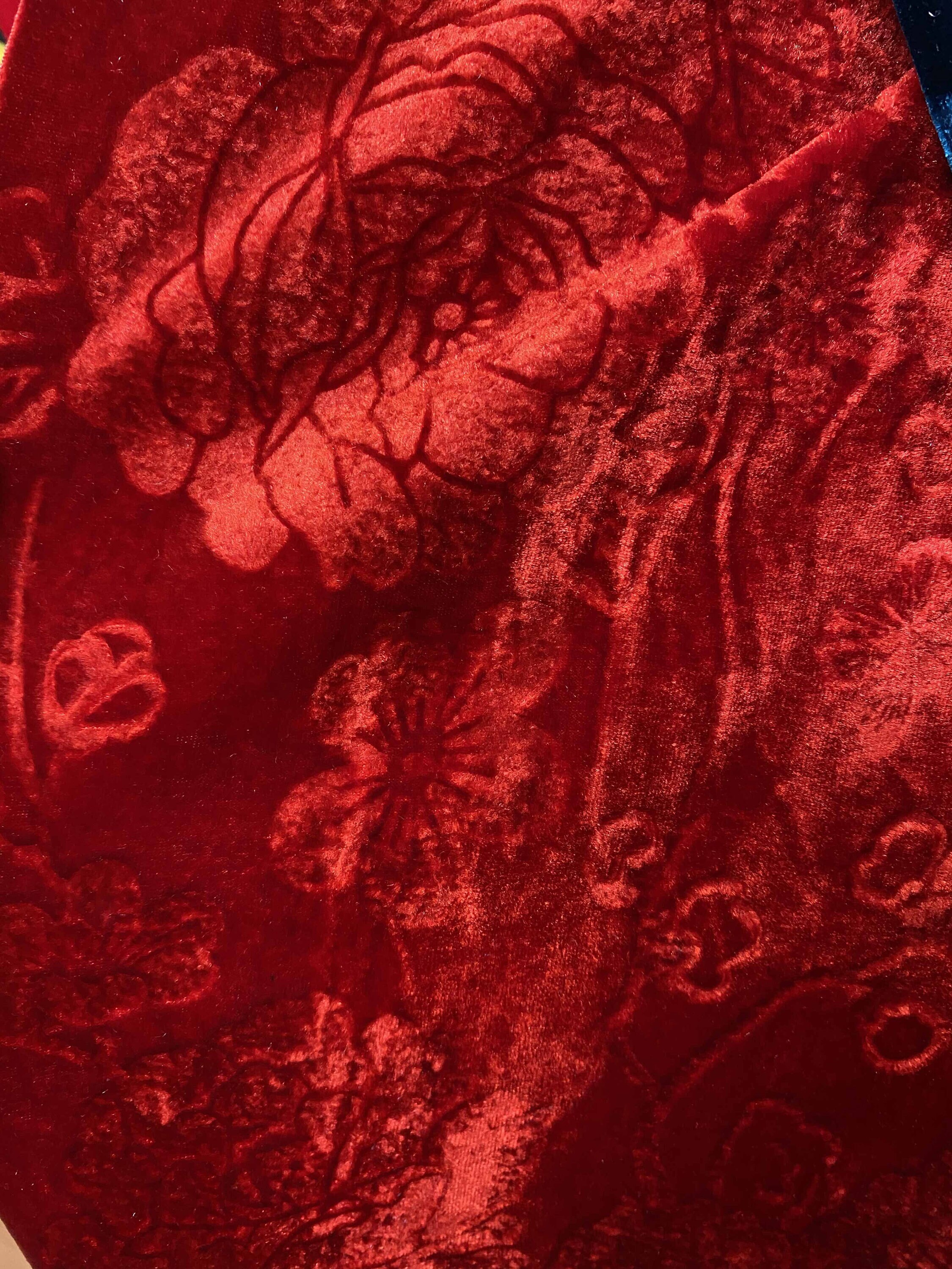 Red Velvet Fabric by the Yard Clearance Velvet Fabric by the - Etsy