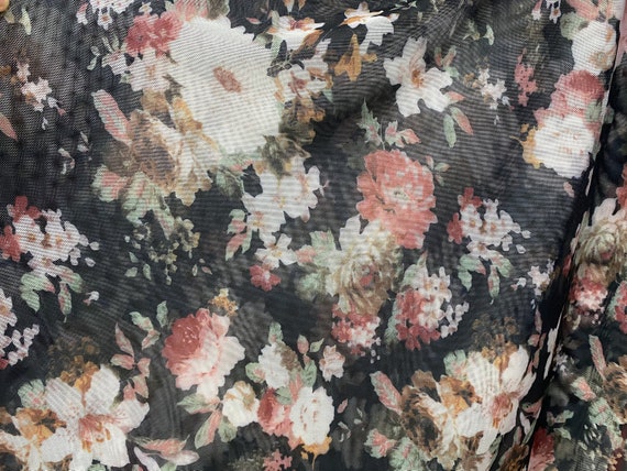 Power Mesh Fabric by the Yard Vintage Printed Stretch Mesh - Etsy