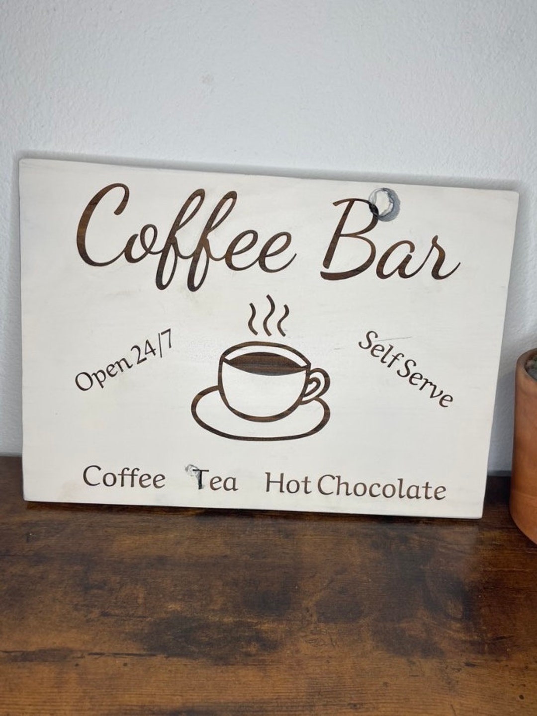 Rustic Reclaimed Wood Coffee Bar Sign - Etsy