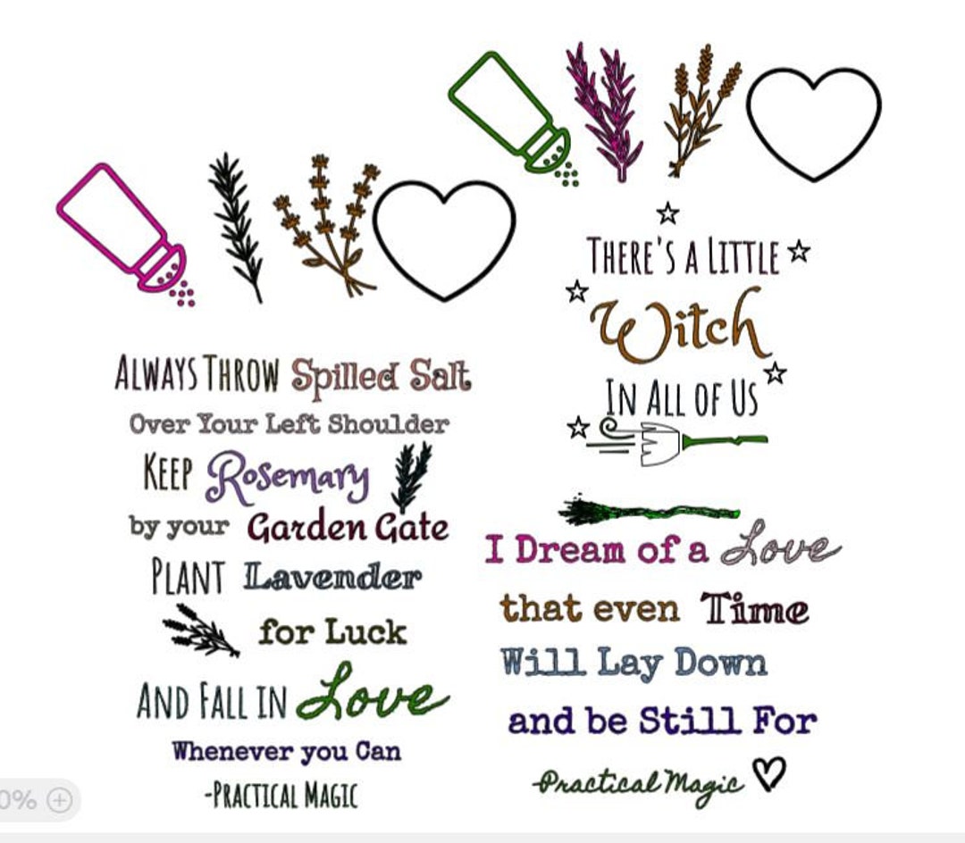 5 Practical Magic Inspired Digital Files Cricut Laser Files Glowforge ...