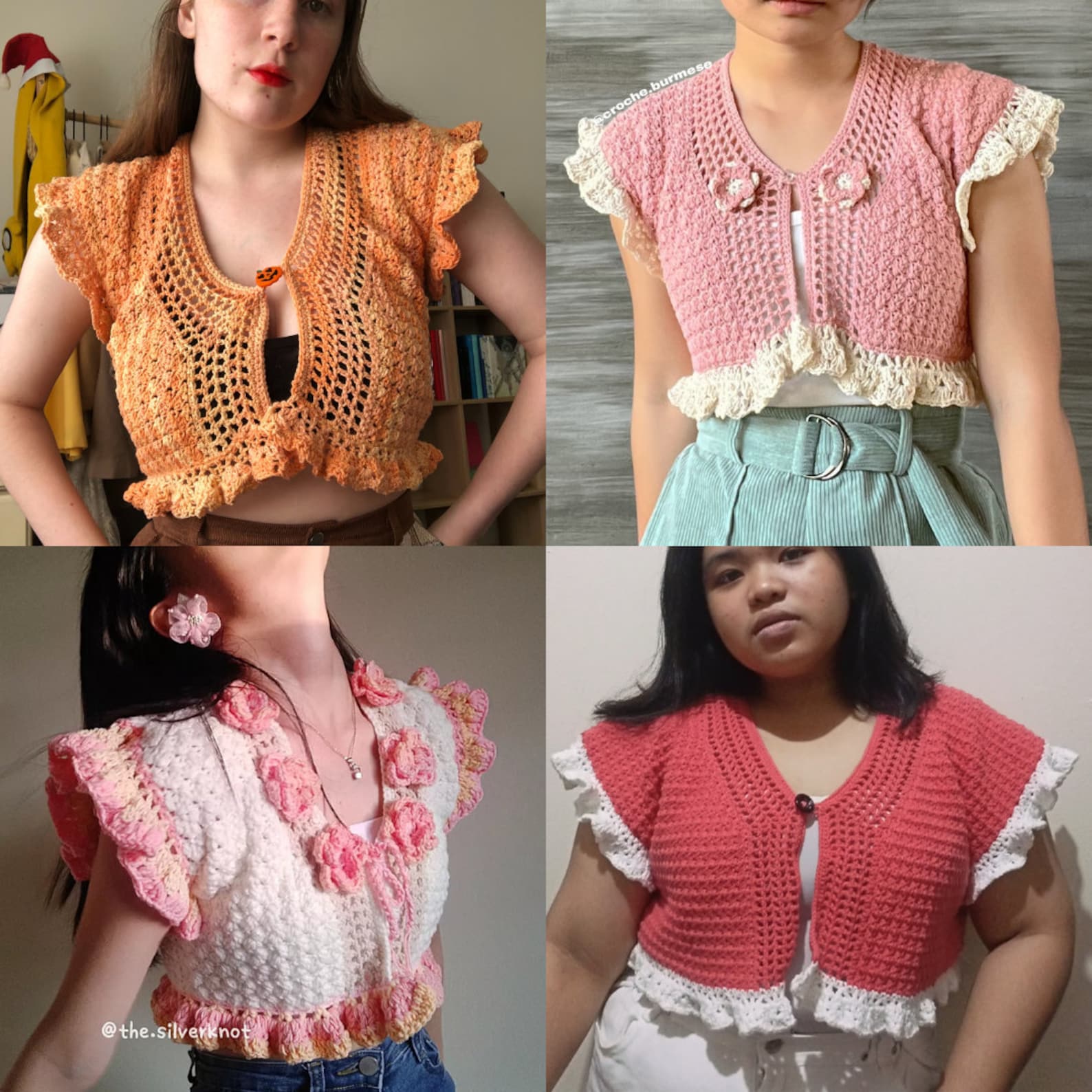 Hana Cardigan Crochet Spring Cottagecore Flower Cardigan - Etsy