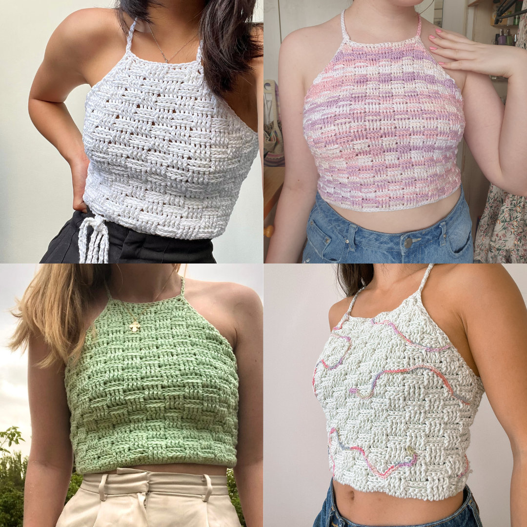 Vlaai Crop Top Crochet Basic Halter Top PATTERN Sturdy - Etsy