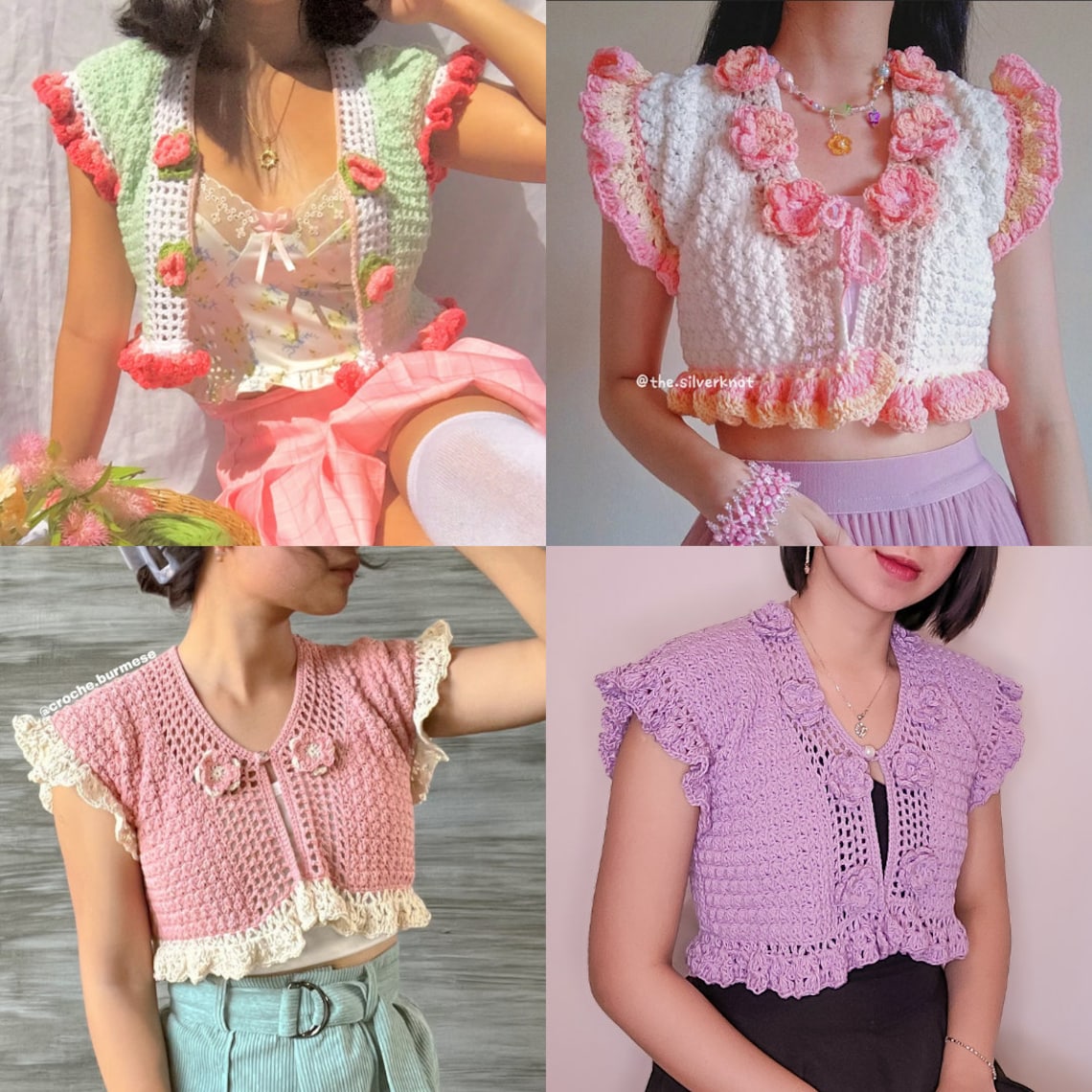 Hana Cardigan - Crochet Spring Cottagecore Flower Cardigan Pattern - Etsy