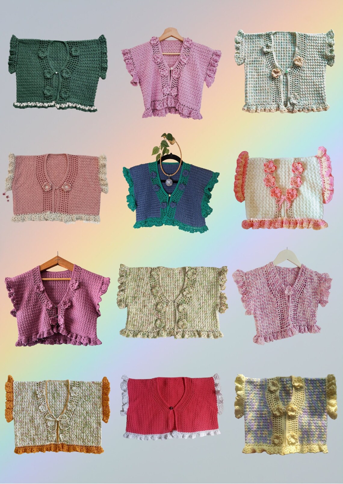 Hana Cardigan - Crochet Spring Cottagecore Flower Cardigan Pattern - Etsy