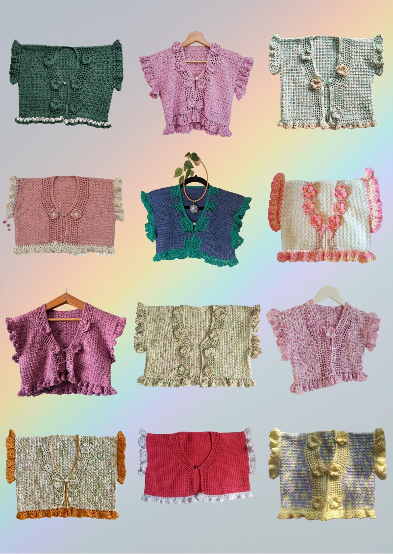 Hana Cardigan - Crochet Spring Cottagecore Flower Cardigan Pattern - Etsy