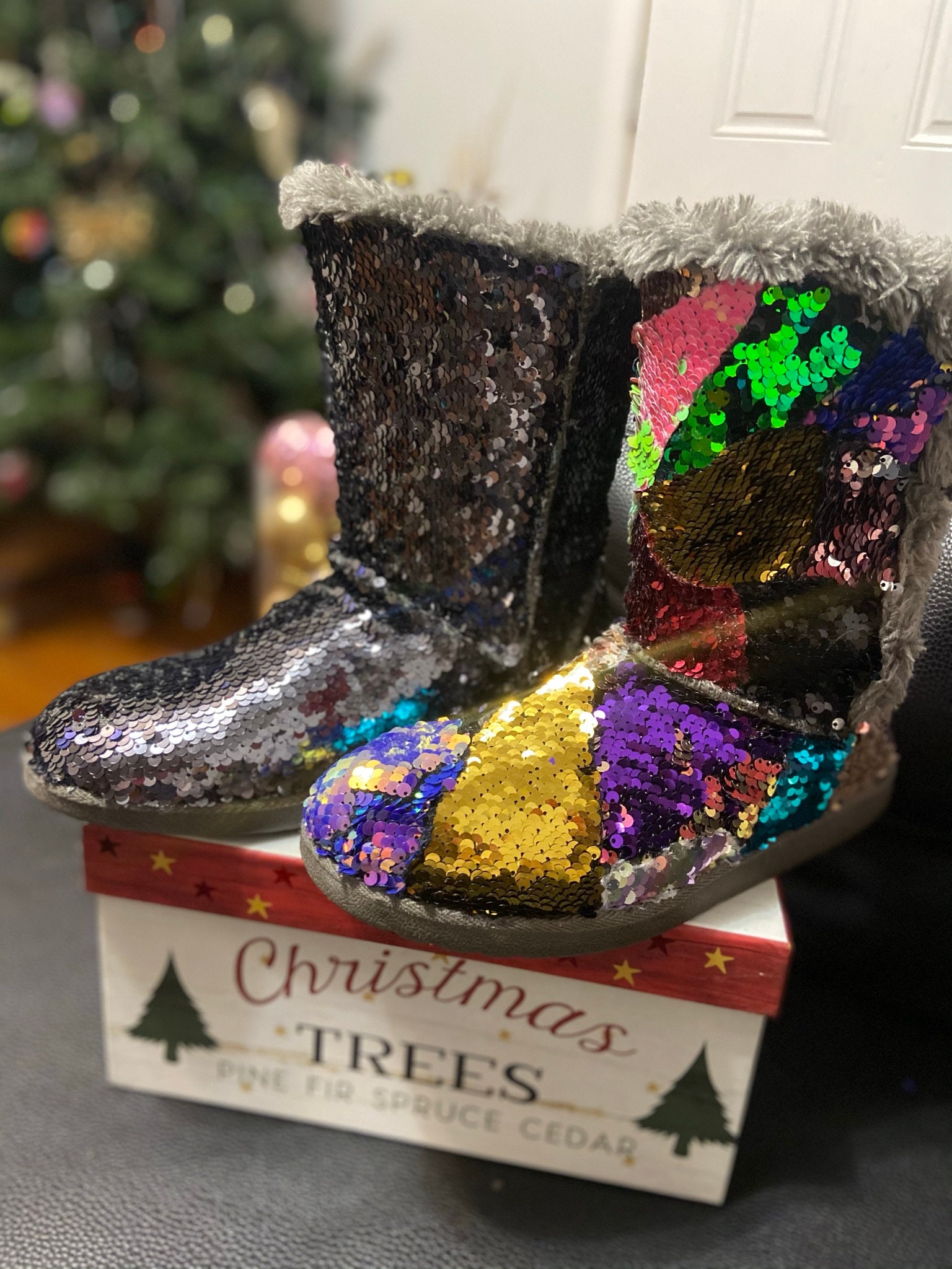 Sequin Boots, Multi Color Sequin Boots, Women's Boots, Colorful Boots ...