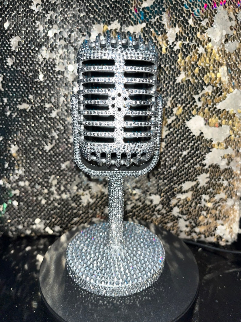 Rhinestone Microphone, Microphone Prop, Vintage - Etsy