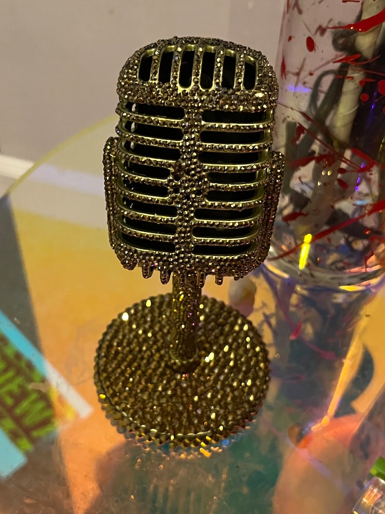 Rhinestone Microphone, Microphone Prop, Vintage - Etsy