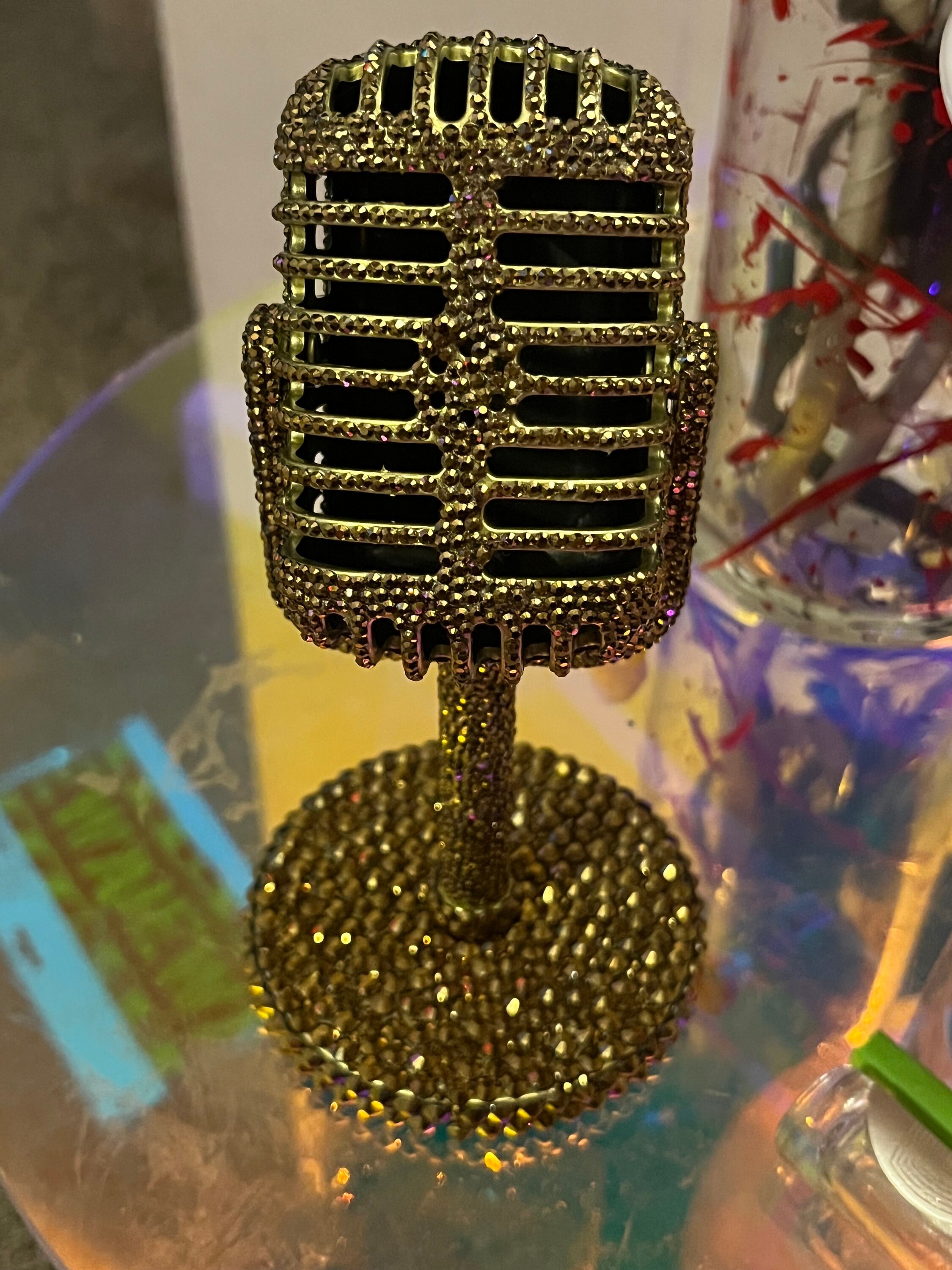 Rhinestone Microphone, Microphone Prop, Vintage - Etsy