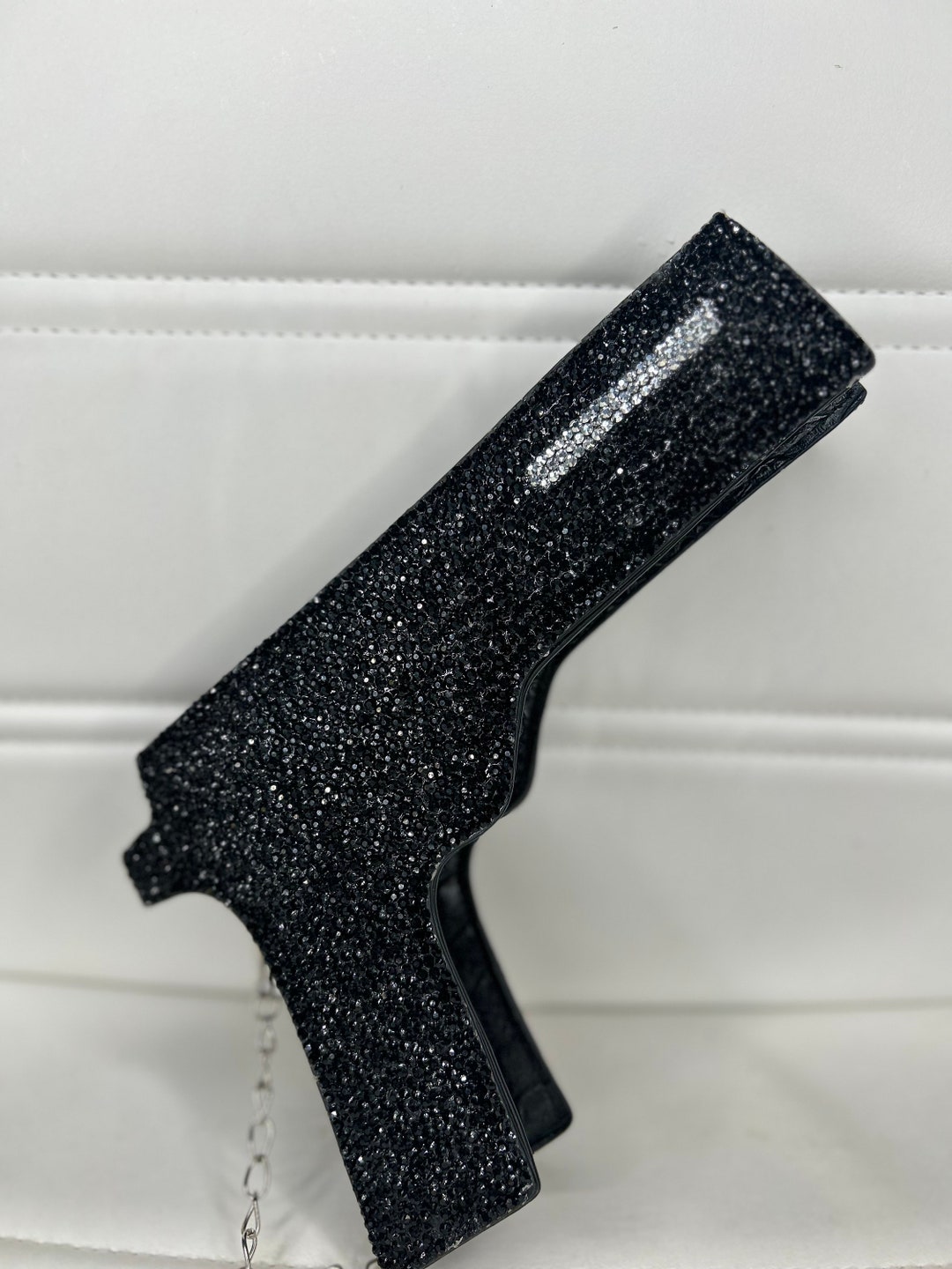 Rhinestone Gun Clutch, Crossbody Bag. Black Rhinestones, Gun Clutch - Etsy