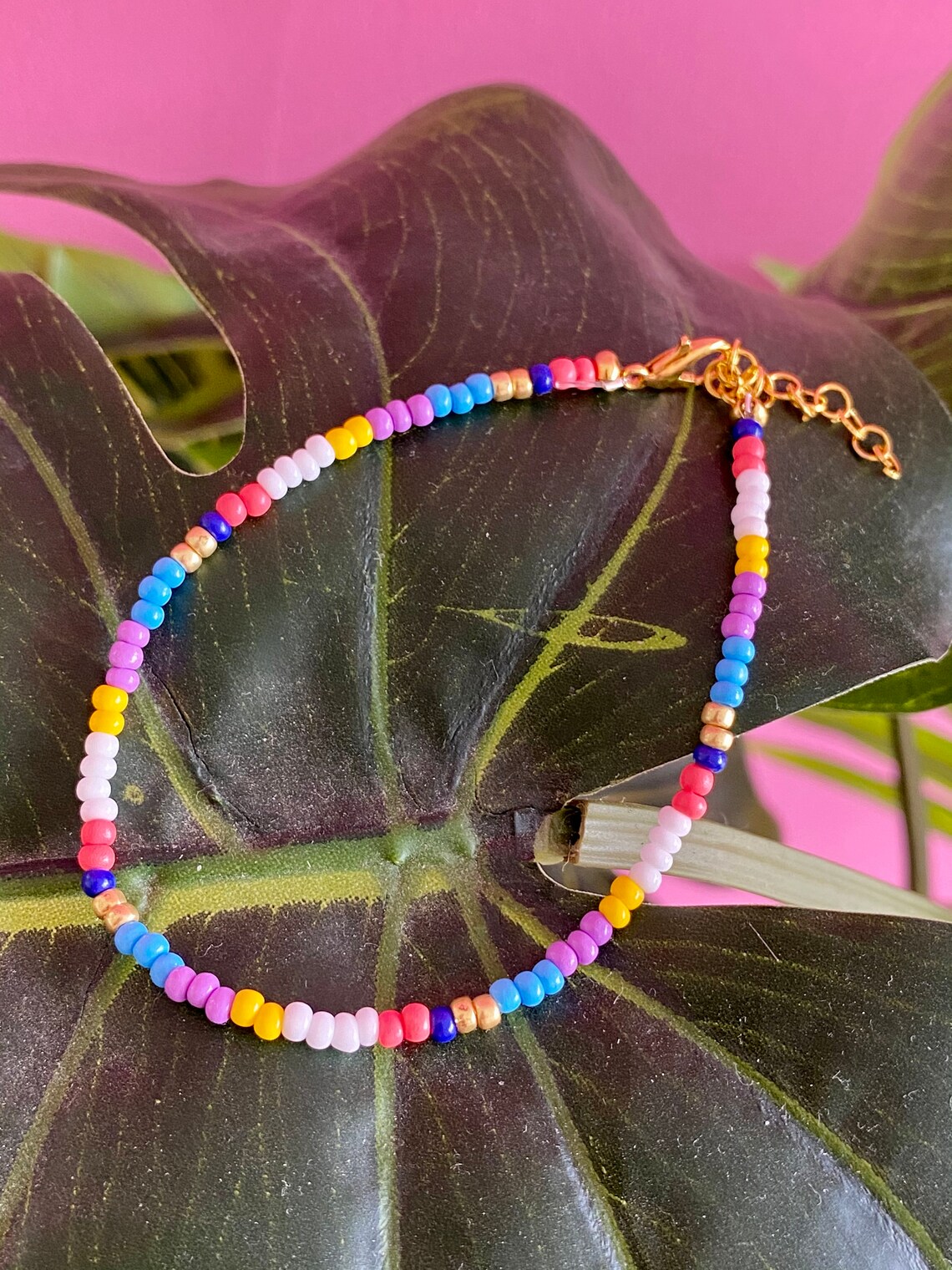 BEADED ANKLET Multiple Colors Aesthetic Jewelry Trendy | Etsy