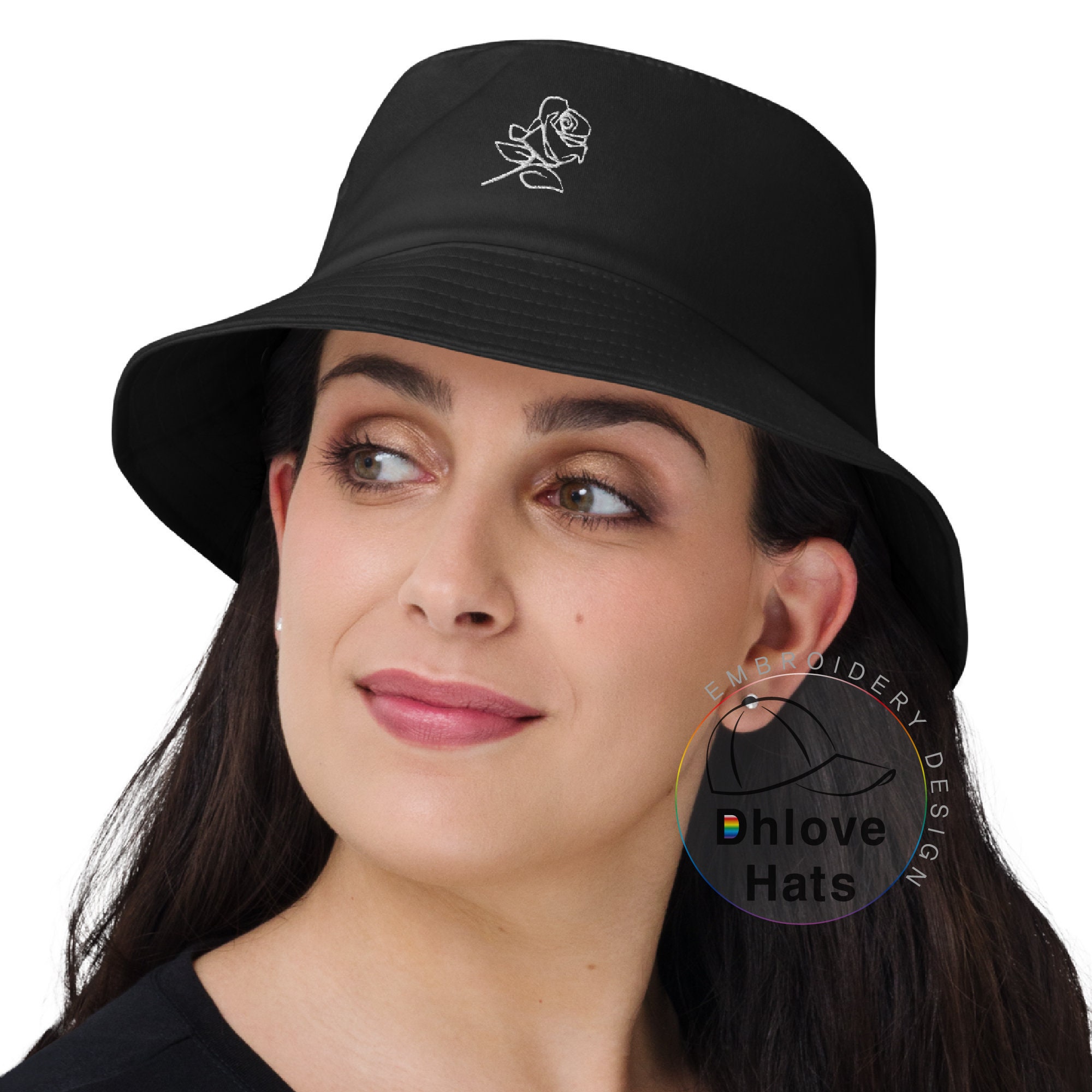 Rose Bucket Hat bestickter Hut-Unisex - Etsy.de