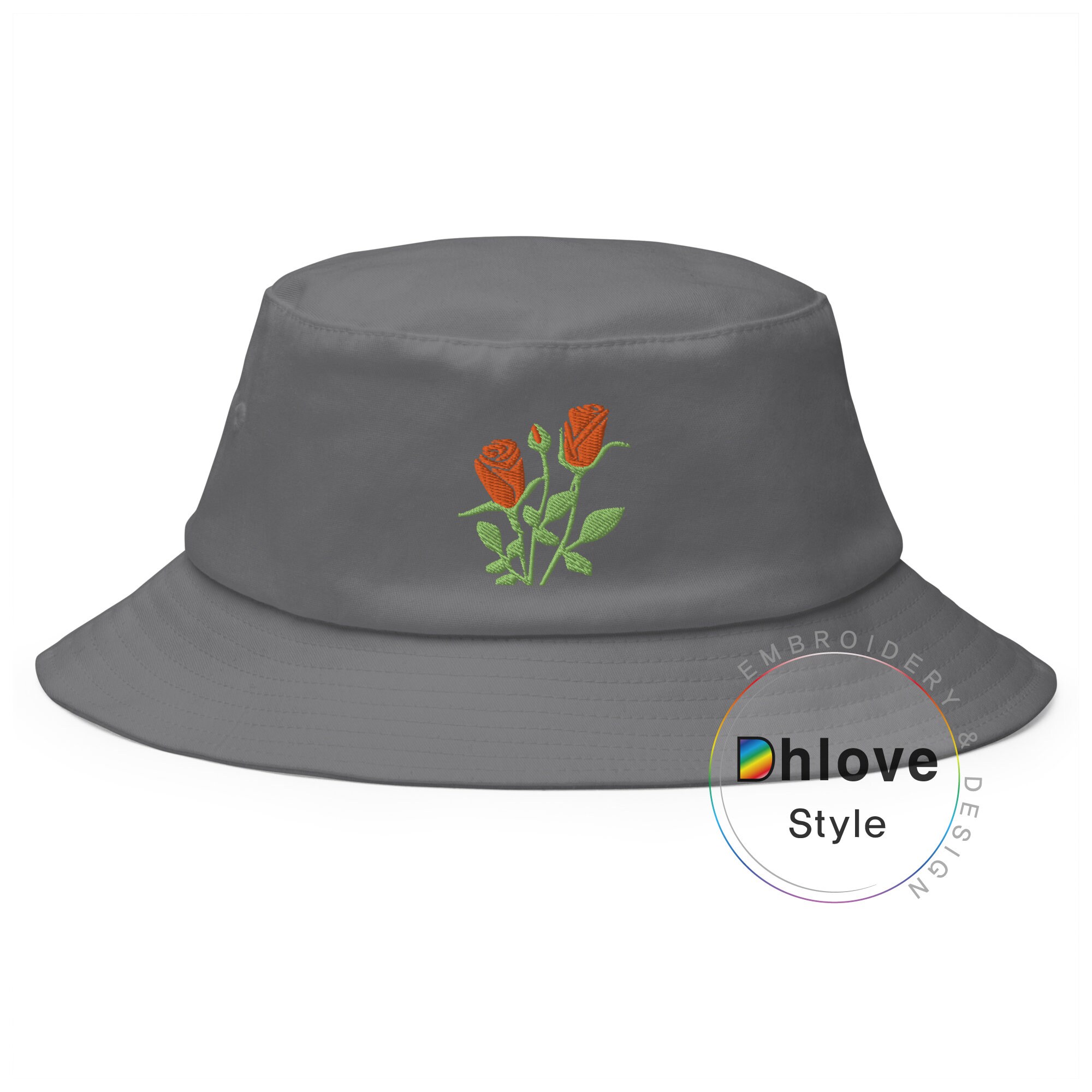 Rose Bucket Hat, Bestickter Hut - Etsy.de