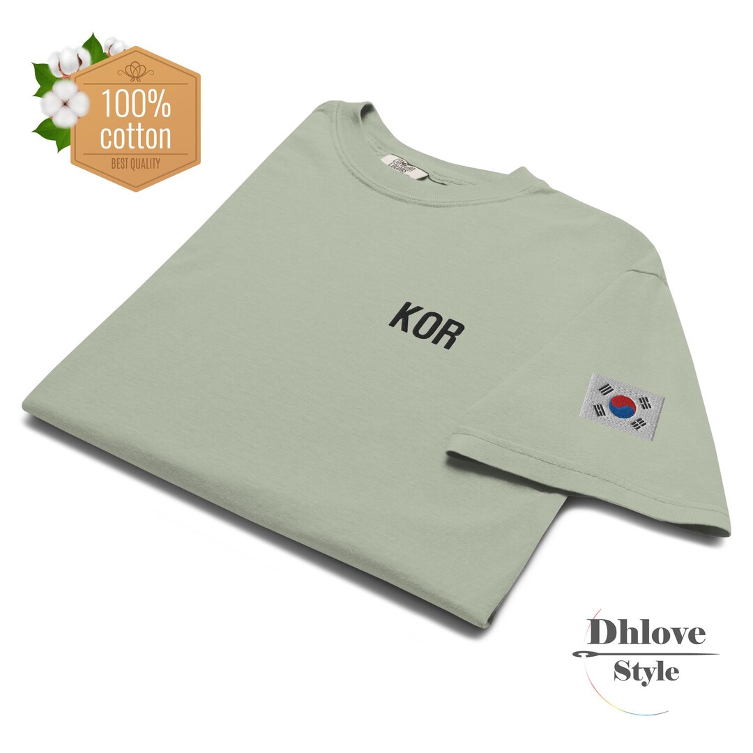 Korea Embroidered T-shirt, Korean Flag Gift – KOR Shirt – Custom Unisex ...