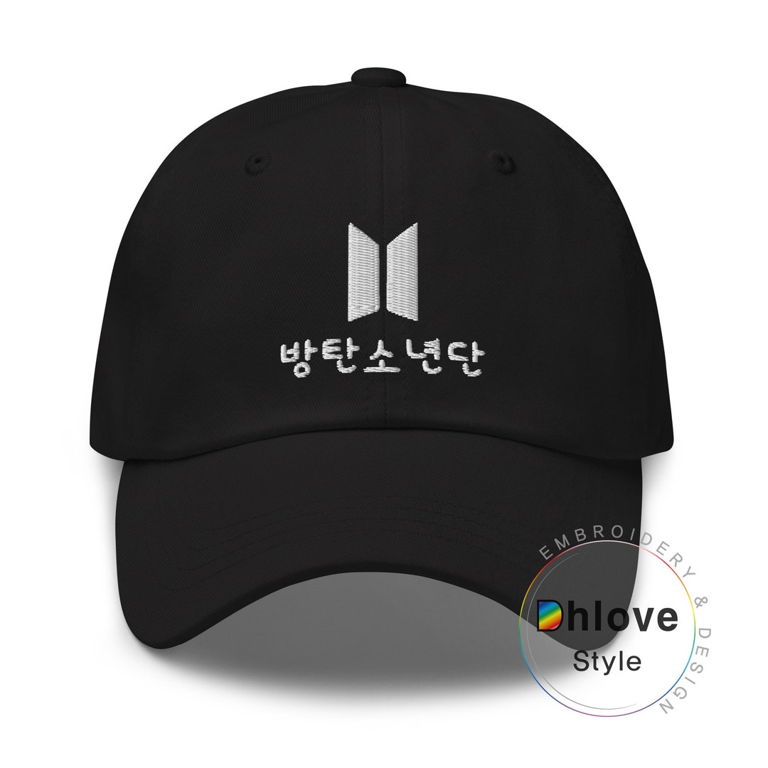 BTS Logo Dad Hat, Embroidered Hangul Hat – K-pop Unisex Baseball Cap ...