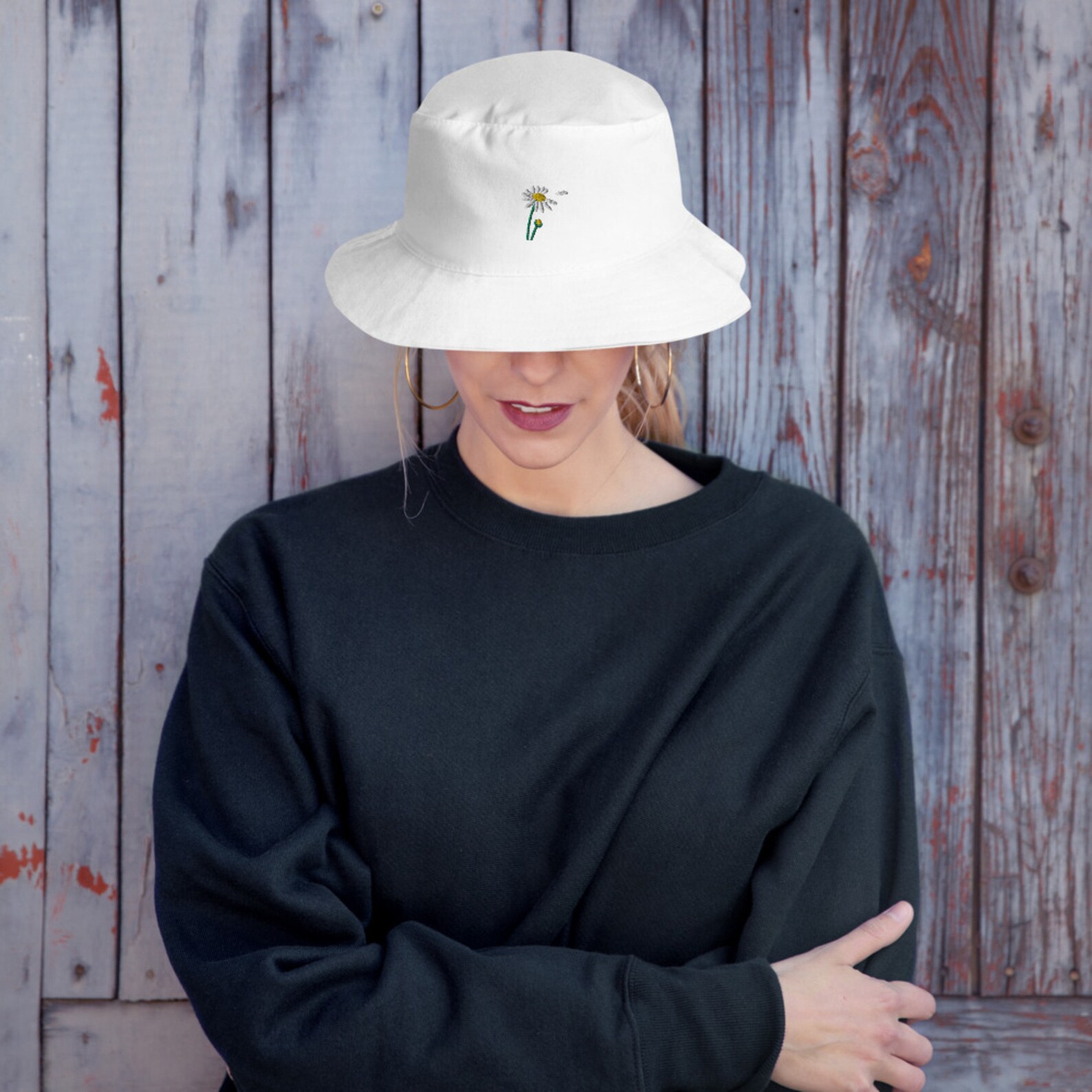 Daisy Bucket Hat Embroidered Hat Etsy Uk