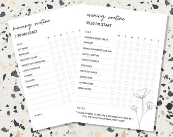 Editable Morning and Night Routine Checklist Bundle Daily Routine ...