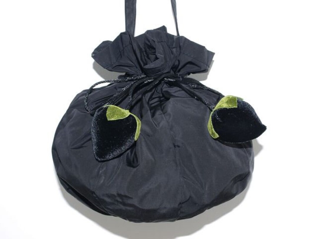 Pompadour Bag Taffeta & Velvet Drawstring Bag Handbag Handmade - Etsy