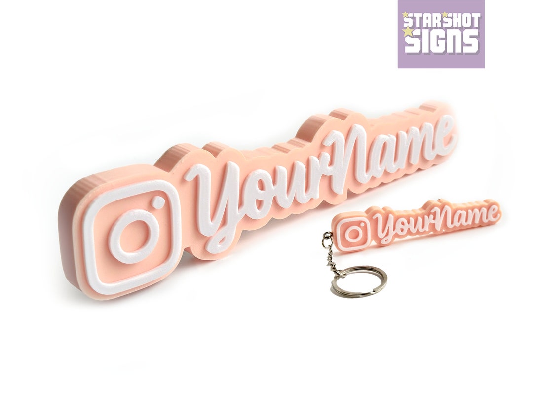 Custom Instagram Themed Social Media Name Sign Personalised - Etsy