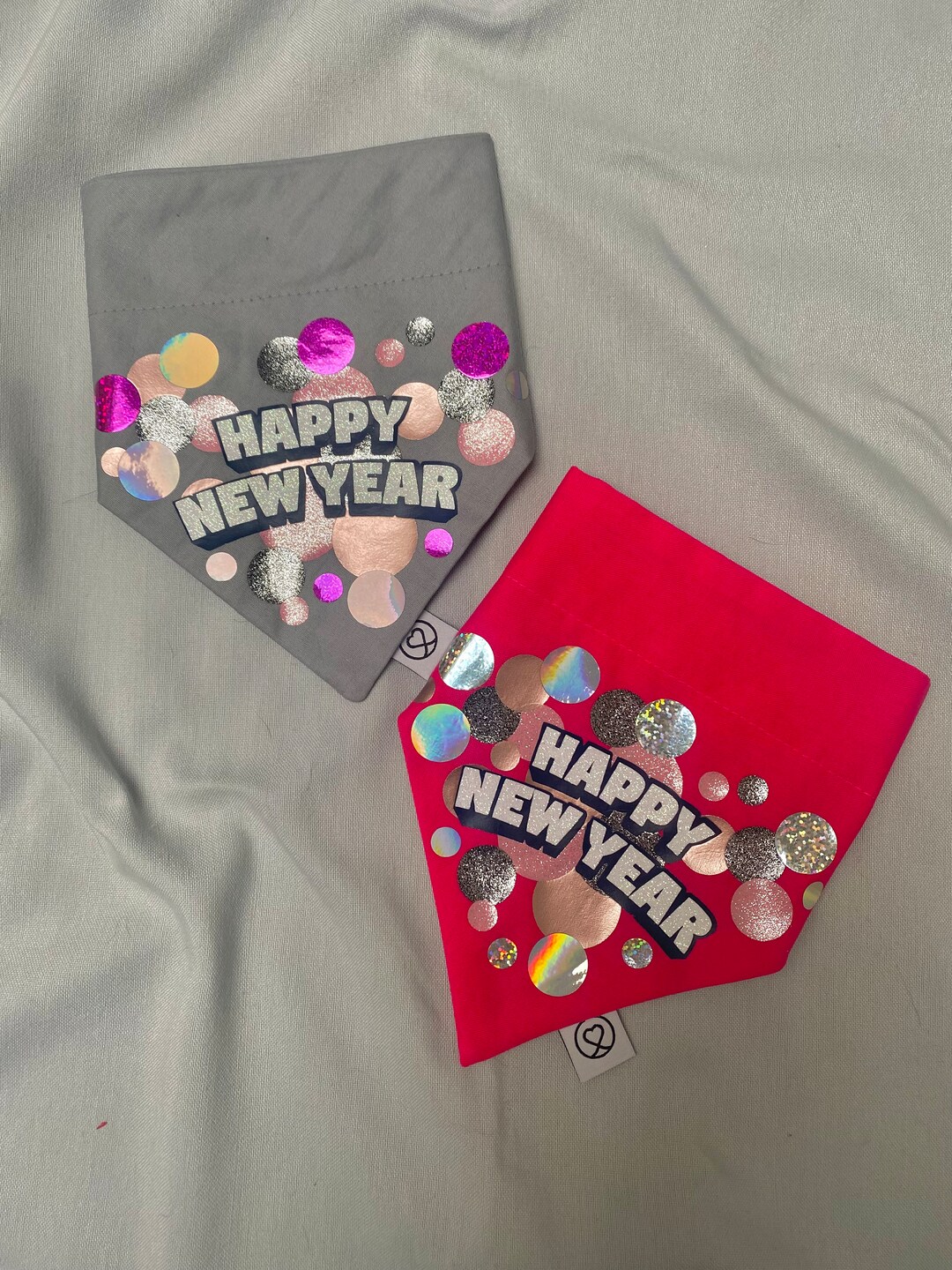 Happy New Year Confetti Style Dog Bandana, NYE Dog Outfit, New Years ...