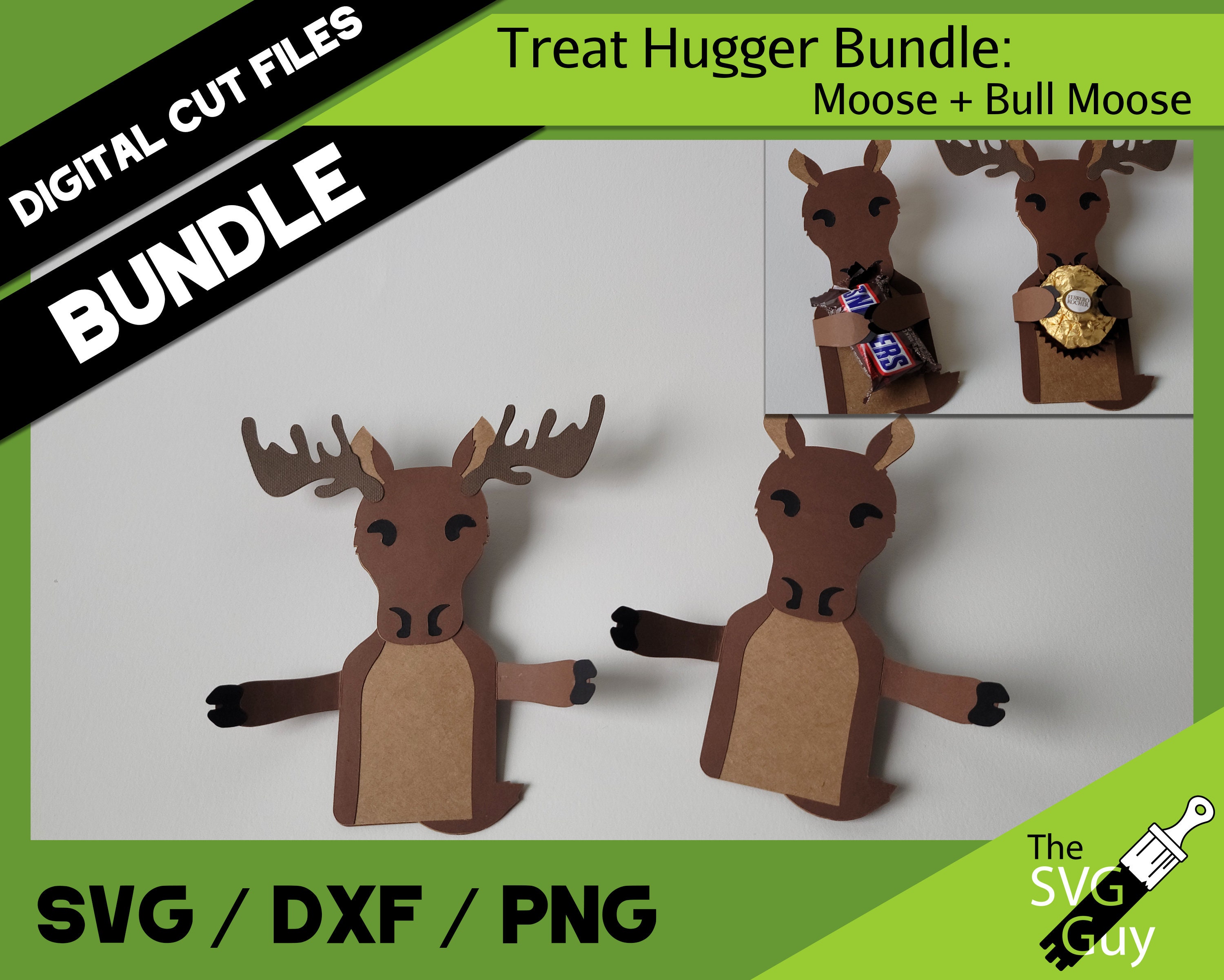 BUNDLE: Treat Hugging Moose (cow & Bull) Digital File | Gift Card ...