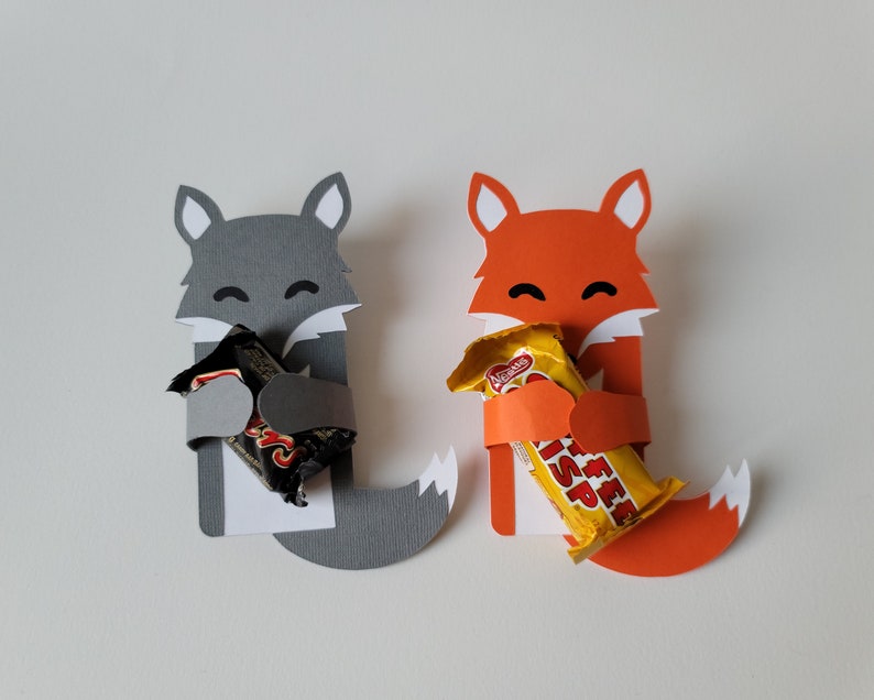 Treat Hugging Fox / Wolf Digital File | Gift Card Hugger Party Favor ...