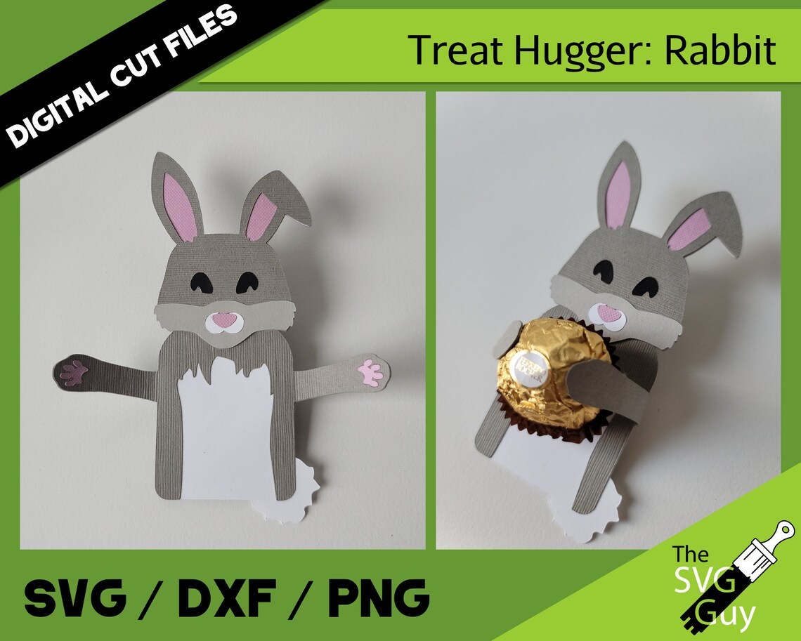Treat Hugging Rabbit Digital File | Gift Card Hugger Party Favor ...