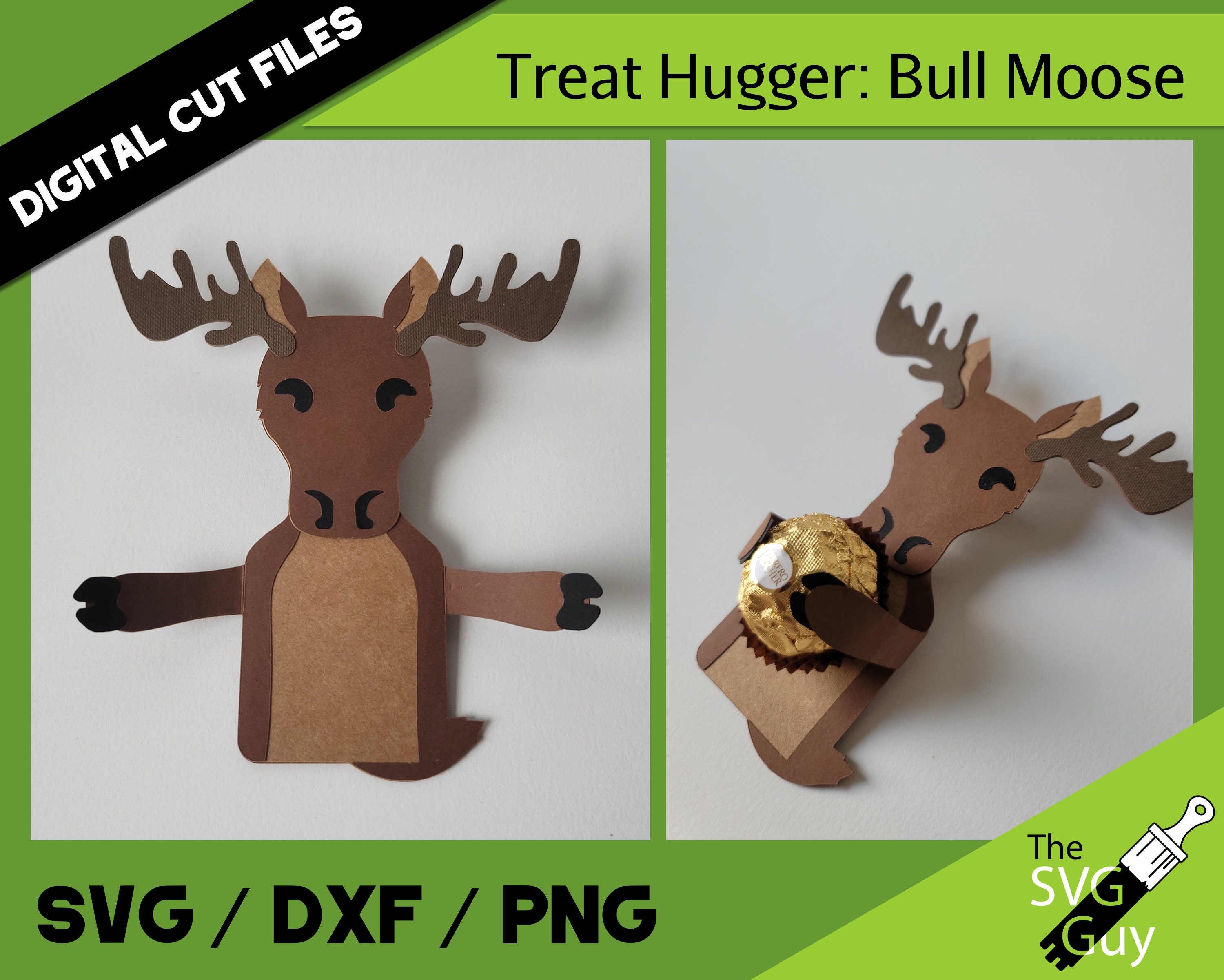 Treat Hugging Bull Moose Digital File | Gift Card Hugger Party Favor ...