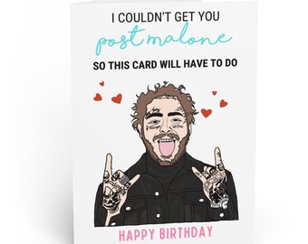 Post Malone Birthday Card - Etsy