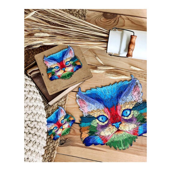 Cat puzzle Wooden PuzzlesHandmade Puzzles animal puzzlesA | Etsy