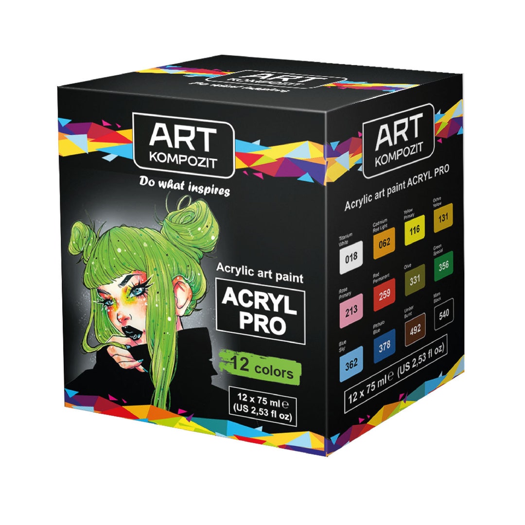 Acrylic Artist Paint Set 12 Tubes 75 Ml Valuable Set Art Gift Art ...