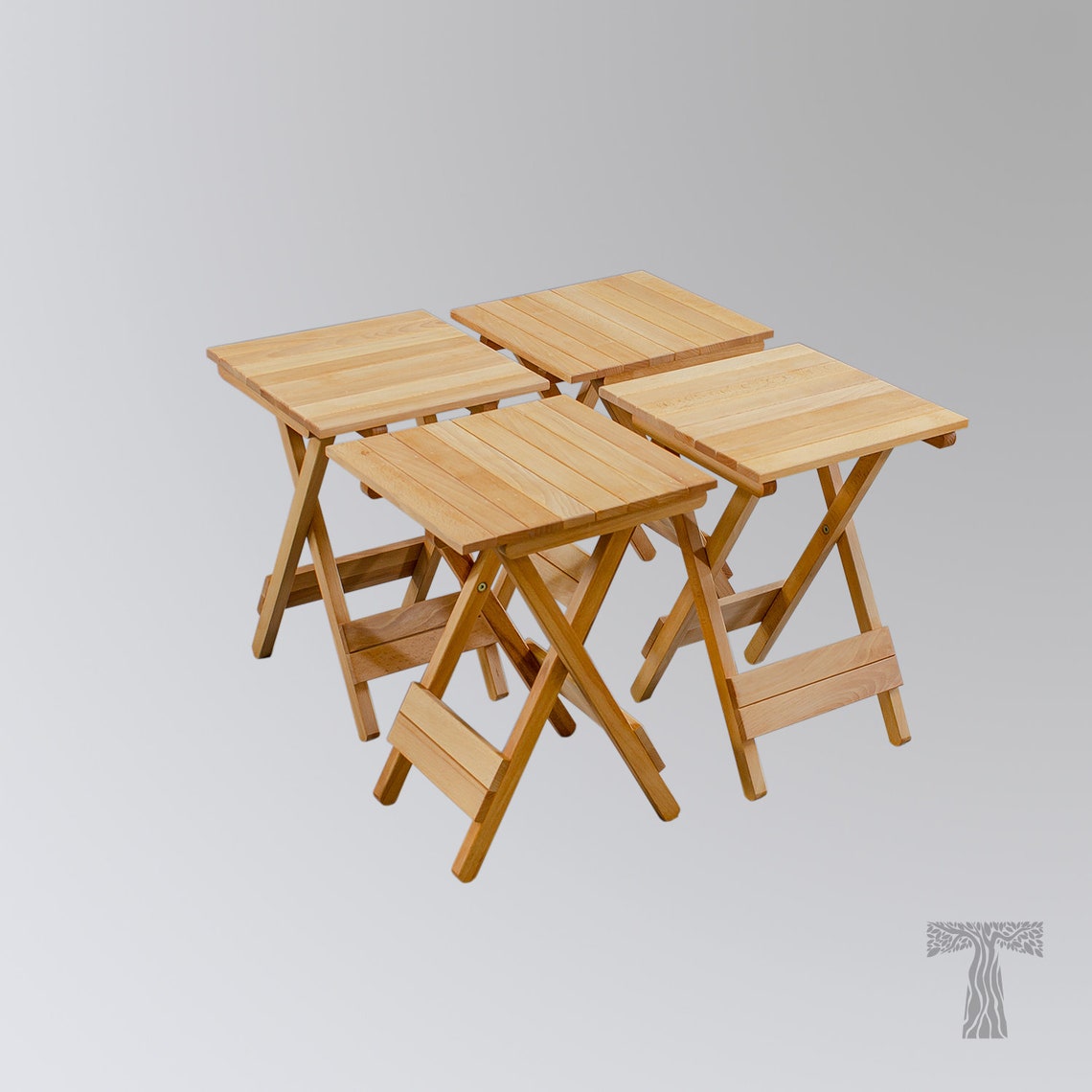 Wooden Folding Stools two Small Wooden Stoolmini Folding - Etsy