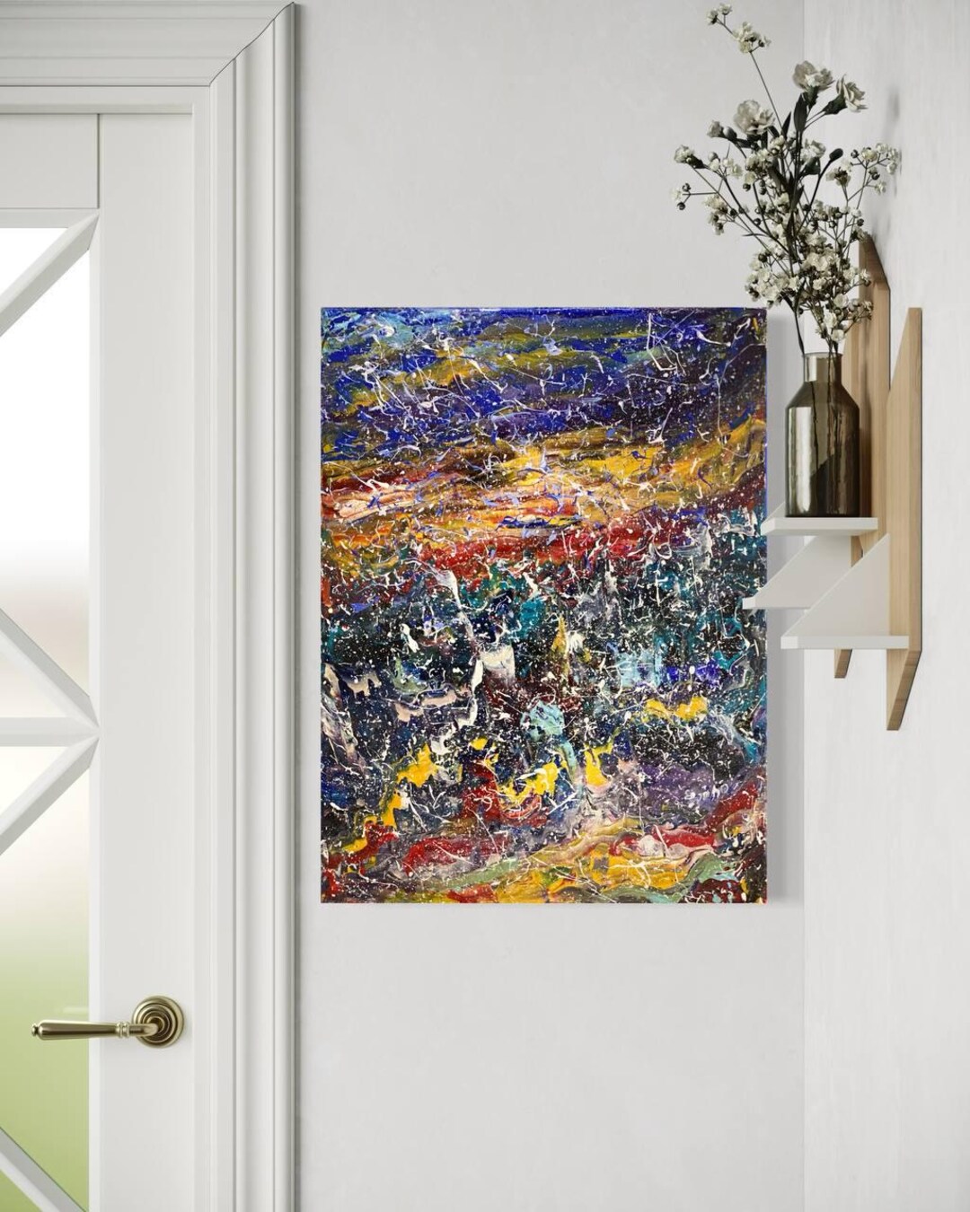 Abstract Art | Colorful Chaos Canvas | Emotional Splash Painting - Etsy