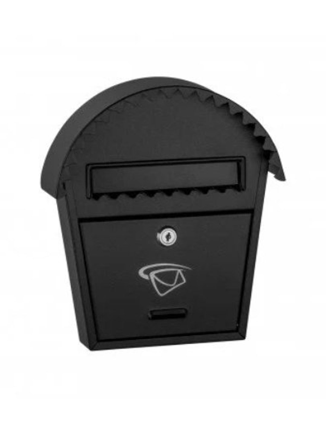 Modern Black Mailbox Unique Jagged Roof Design, Secure Lockable Metal ...