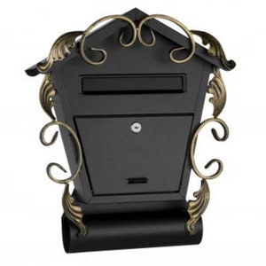 Handcrafted Wrought Iron Mailbox, Elegant Curved Design, Durable ...