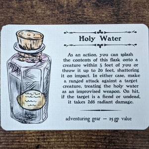 Holy Water D&D Adventuring Gear - Etsy