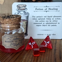 Dnd Health Potion Bottles I Red D4 Dice I Dnd Healing Potions I Glass ...