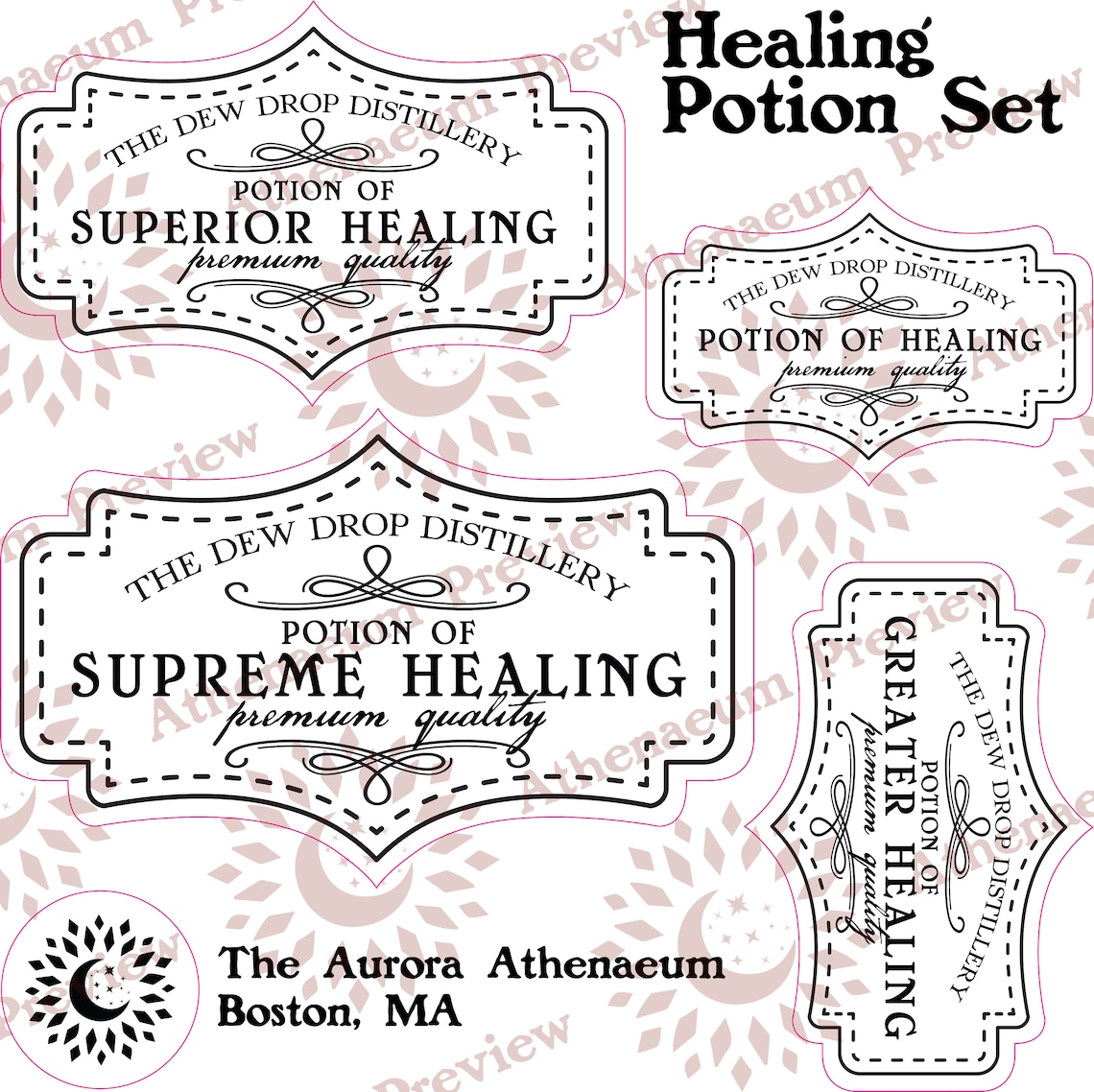 D&D Potion Label Sticker Sets - Etsy