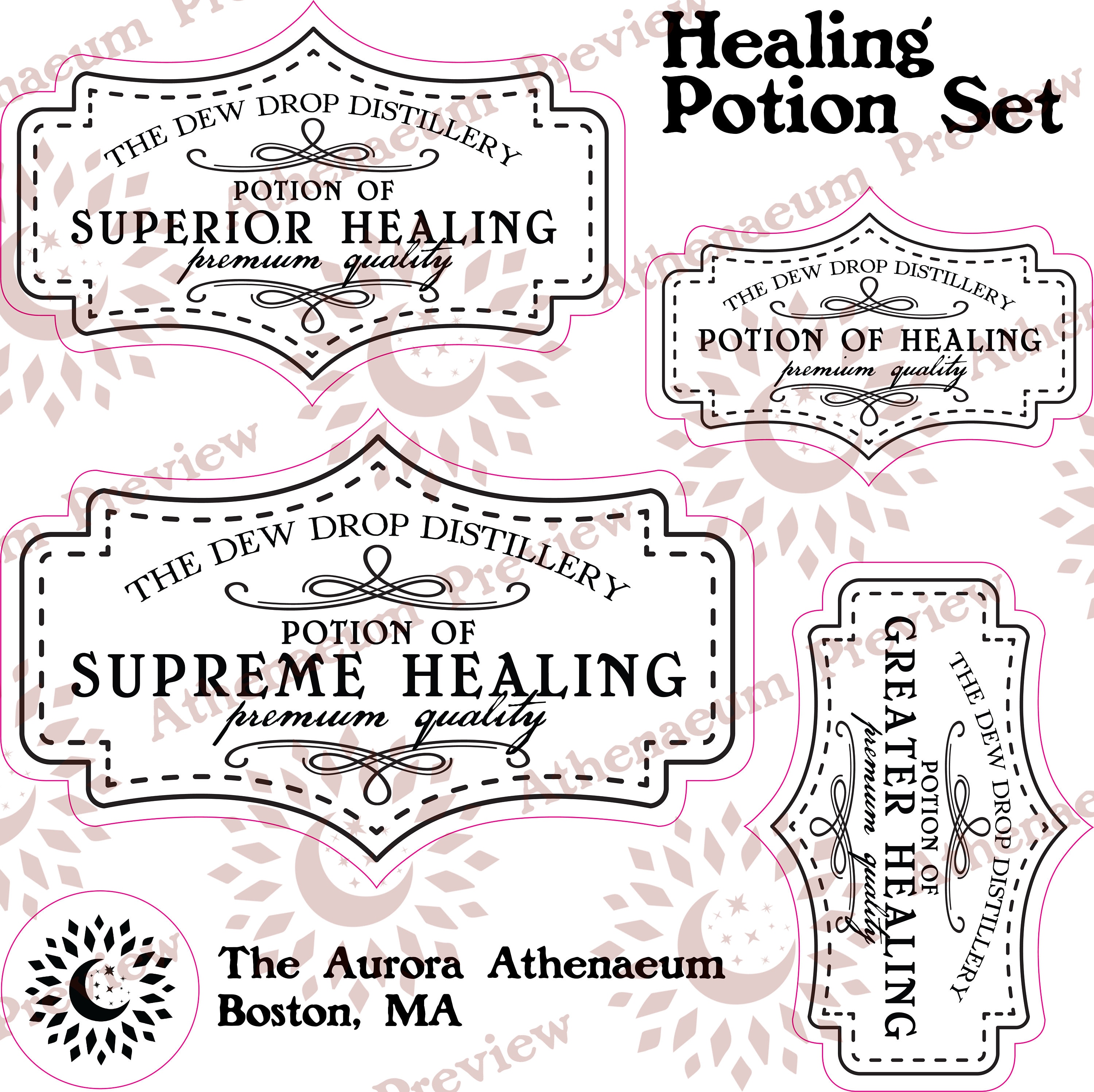 D&D Potion Label Sticker Sets - Etsy