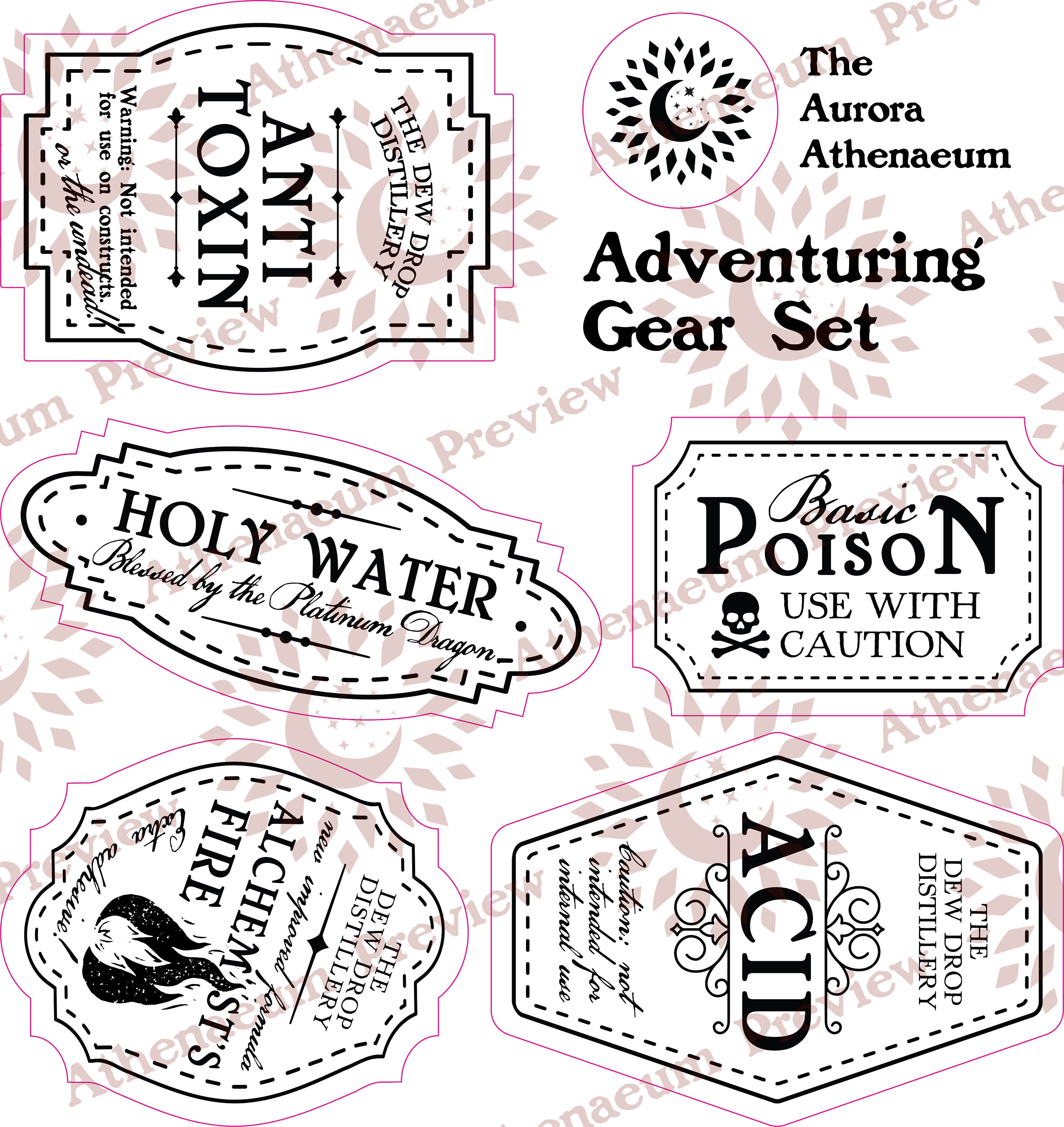 D&D Potion Label Sticker Sets - Etsy