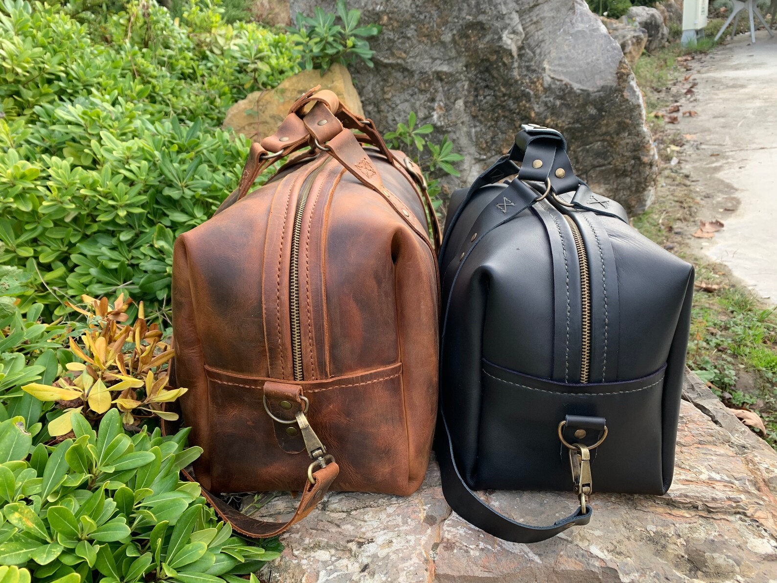 Leather Duffle Bag, Leather Weekender Bag, the Weekender, Handmade ...